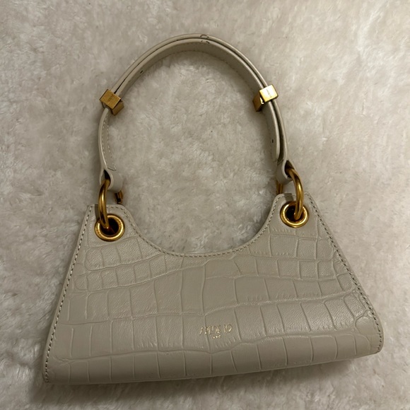 Bags | Apede Mod 19 Cream White Croc Mini Froggy | Poshmark